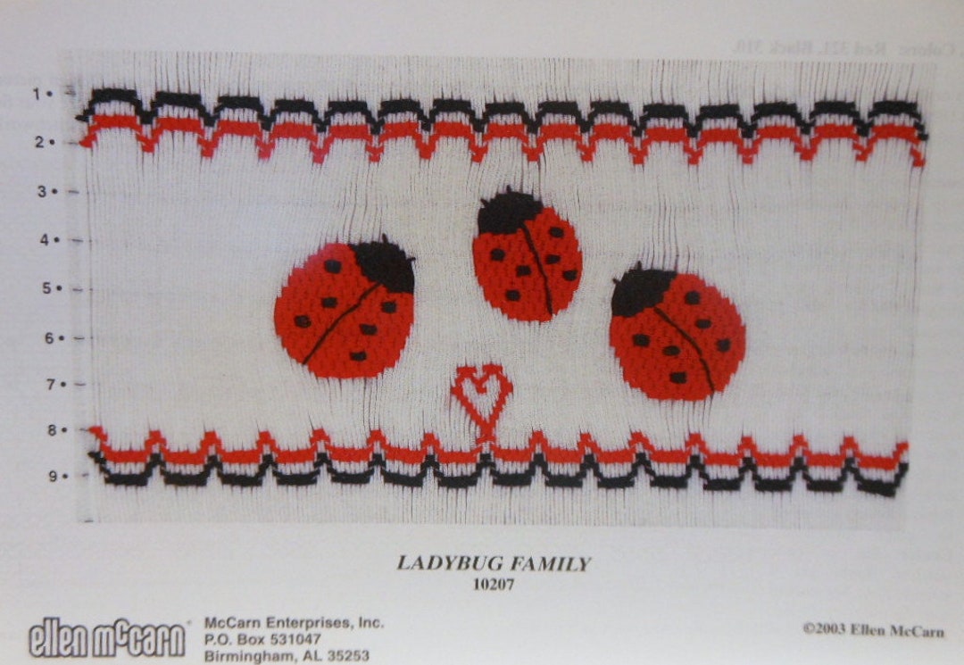 Lady Bug Family NEW Smocking Plate Ellen Mccarn - Etsy