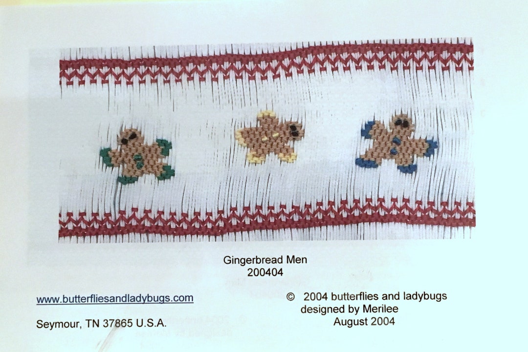Gingerbread Men NEW Smocking Plate By: Butterflies and Lady Bugs - Etsy