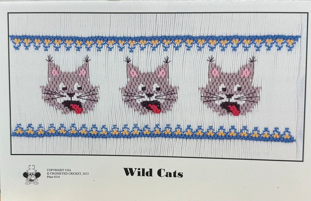 Wild Cats NEW Smocking Plate Crosseyed Cricket - Etsy