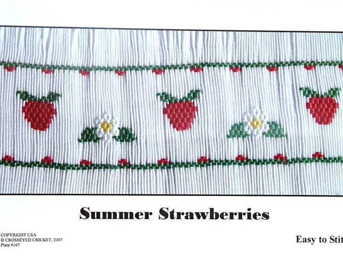 Summer Strawberries New Smocking Plate Crosseyed Cricket - Etsy