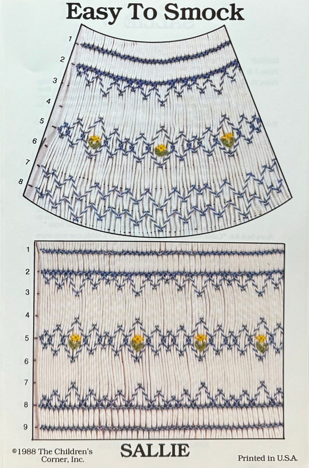 Sallie NEW SMOCKING PLATE Children’s Corner - Etsy