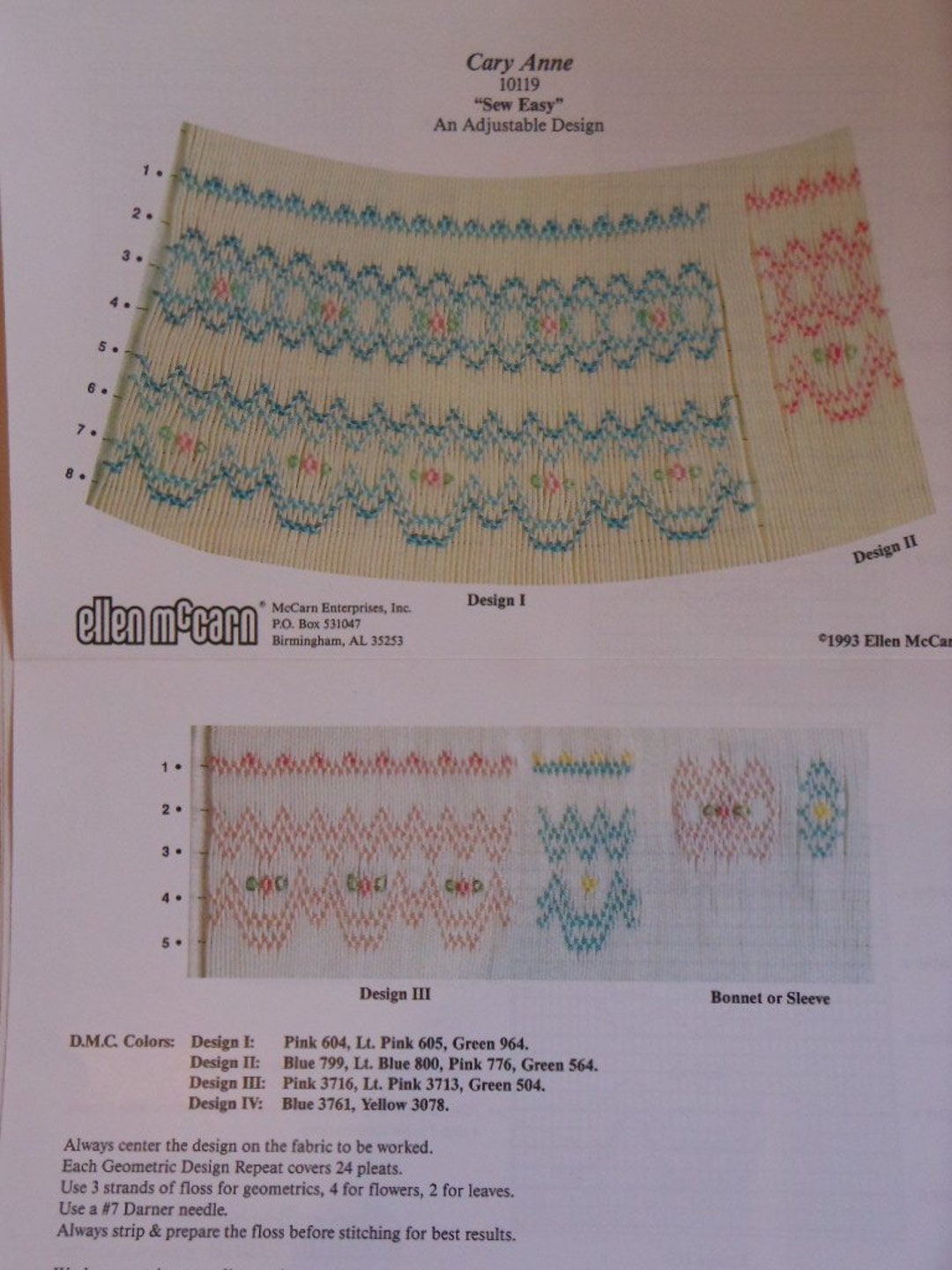 Cary Anne NEW Smocking Plate Ellen Mccarn - Etsy