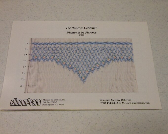 Diamonds by Florence NEW Smocking Plate Ellen Mccarn - Etsy