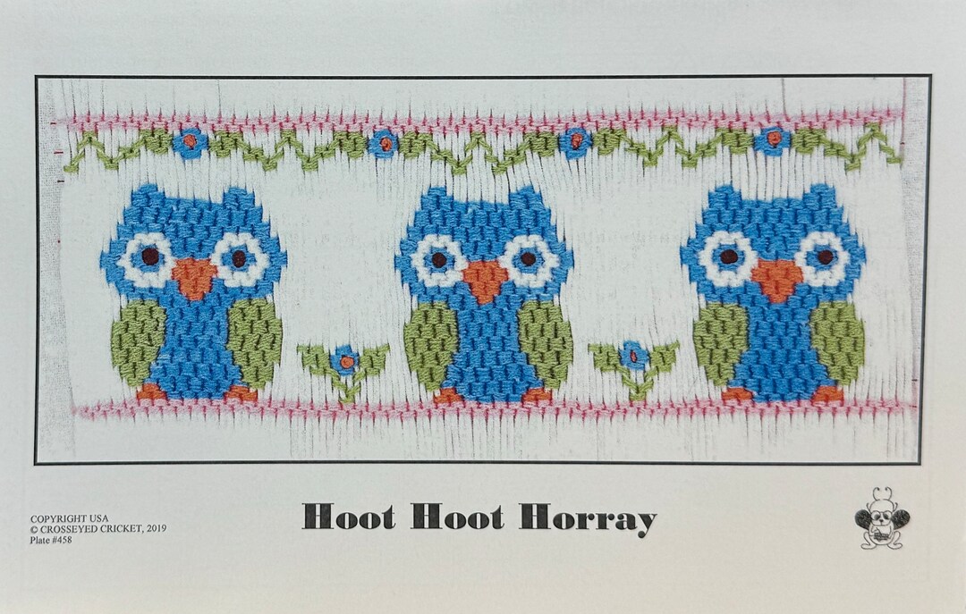 Hoot Hoot Horray NEW Smocking Plate Crosseyed Cricket - Etsy