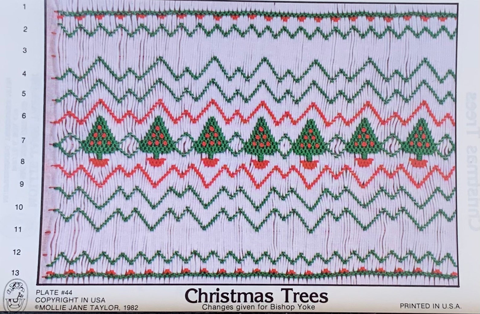 Christmas Trees New Smocking Plate by Mollie Jane Taylor - Etsy