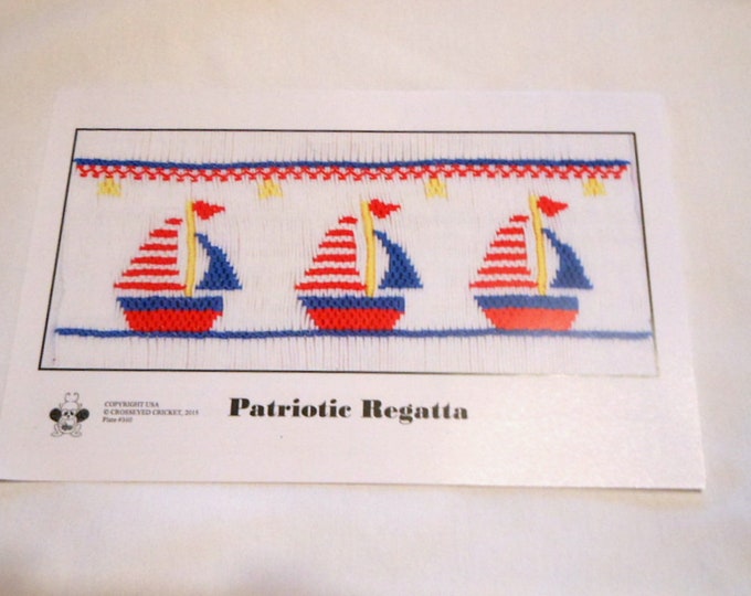 Patriotic Regatta NEW Smocking Plate Crosseyed Cricket - Etsy