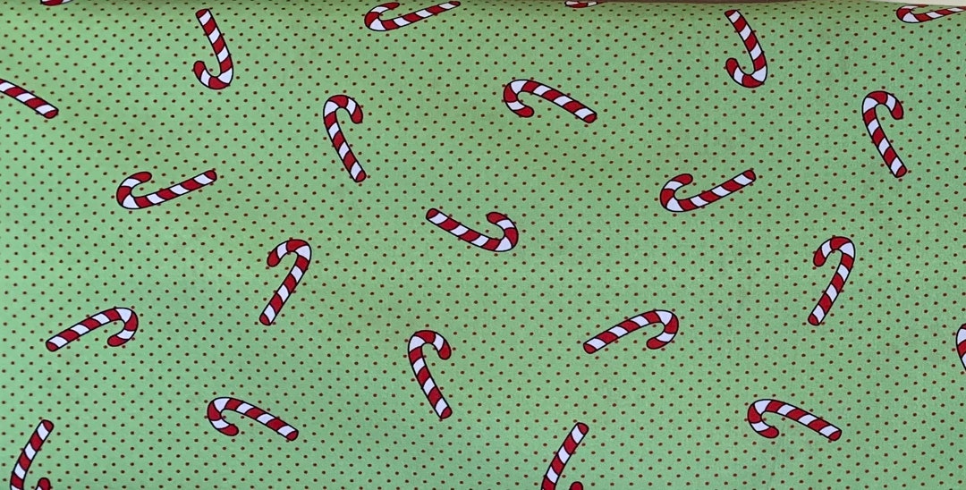 Candy Cane Cotton Print 60”- Fabric Finders Really Cute Fabric. - Etsy