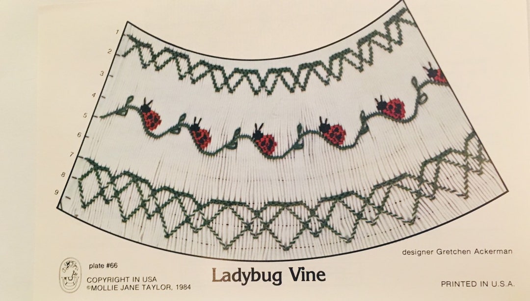 Ladybug Vine NEW Smocking Plate Molly Jane Taylor - Etsy