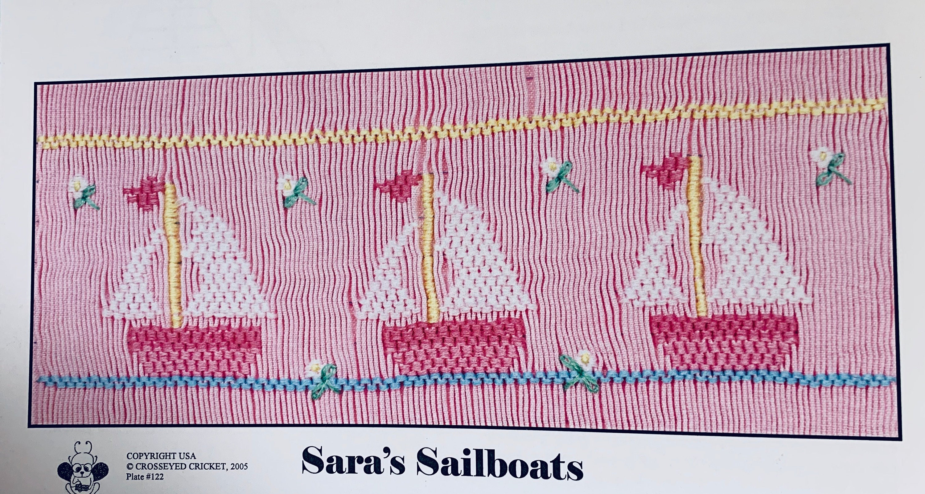 Sara's Sailboats NEW Smocking Plate Crosseyed Cricket - Etsy