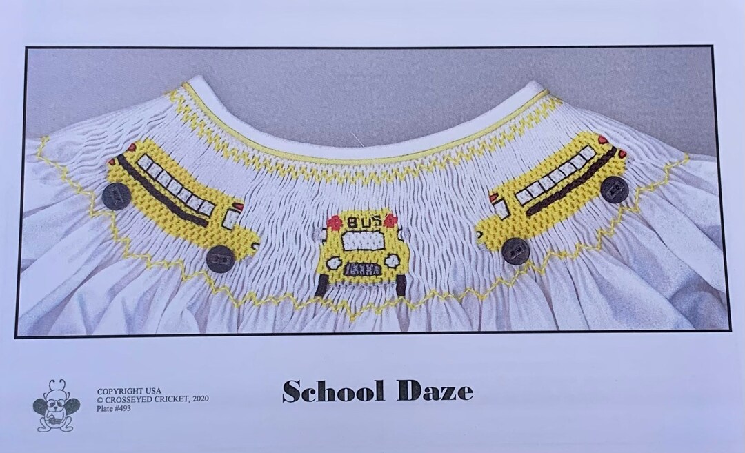 School Daze New Smocking Plate by Crosseyed Cricket - Etsy