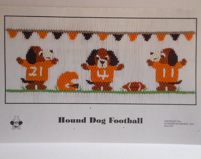 New Smocking Plate hound Dog Football Crosseyed - Etsy