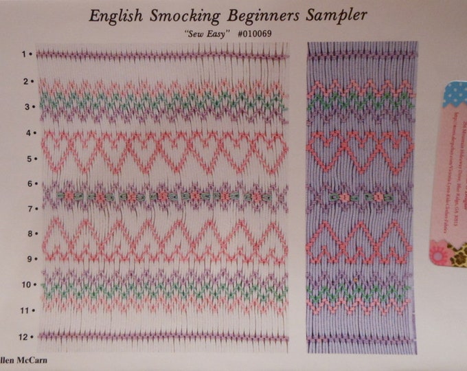 English Smocking Beginner's Sampler NEW Smocking Plate Ellen Mccarn - Etsy