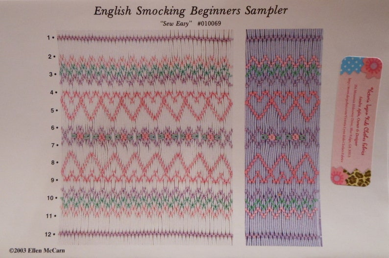 English Smocking Beginner's Sampler NEW Smocking Plate Ellen Mccarn - Etsy