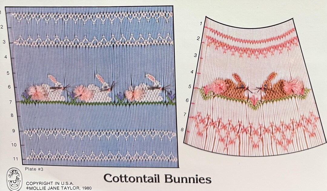 Cottontail Bunnies NEW Smocking Plate by Molly Jane Taylor - Etsy