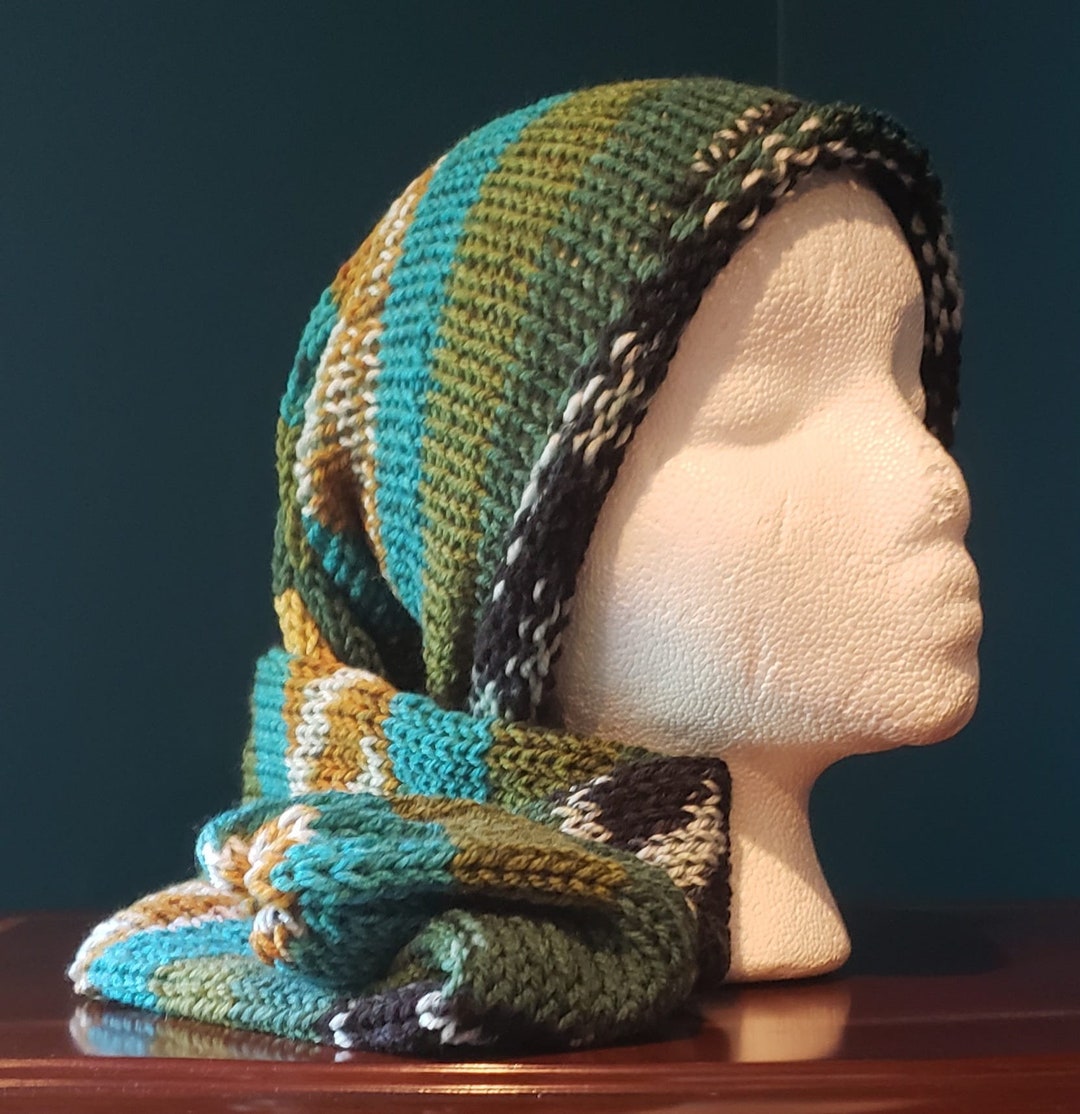 Multicolor Hand Knit Stocking Beanie Stocking Hat Hair - Etsy