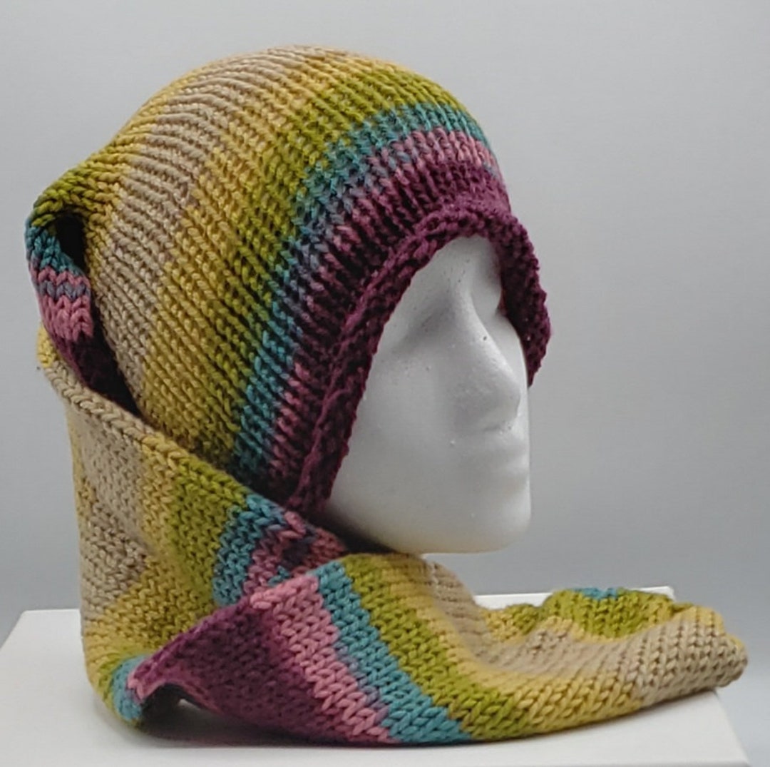 Multicolor Hand Knit Stocking Beanie, Stocking Hat, Hair Cover, Ski Hat ...