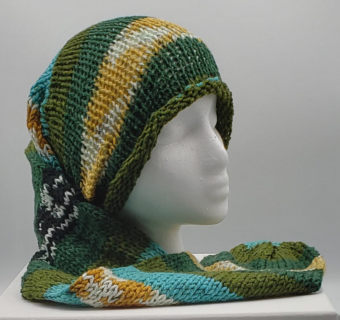 Multicolor Hand Knit Stocking Beanie, Stocking Hat, Hair Cover, Ski Hat ...