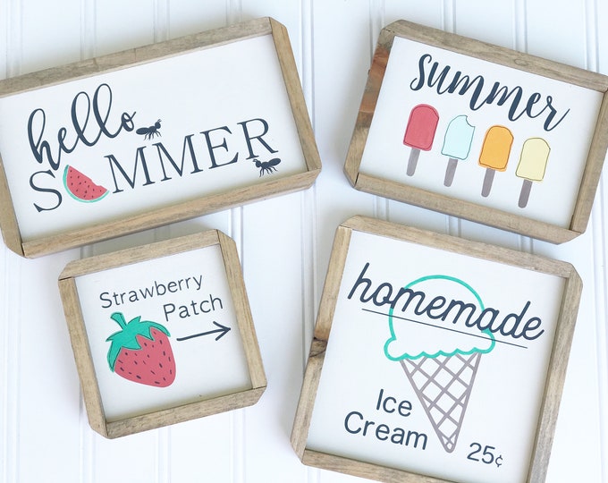 Summer Bundle-summer Decor Tray Decor Wooden Sign Handmade Farmhouse ...