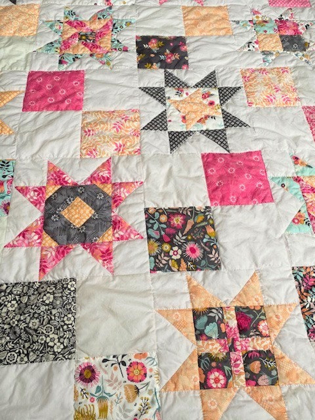 Handmade Sawtooth Star Quilt - Etsy