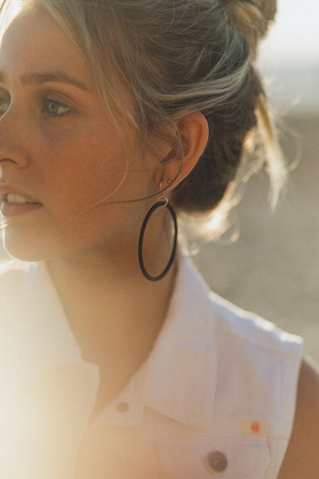 Real Wood Hoop Earrings, Wooden Loop Earrings, Lightweight Big Hoops ...