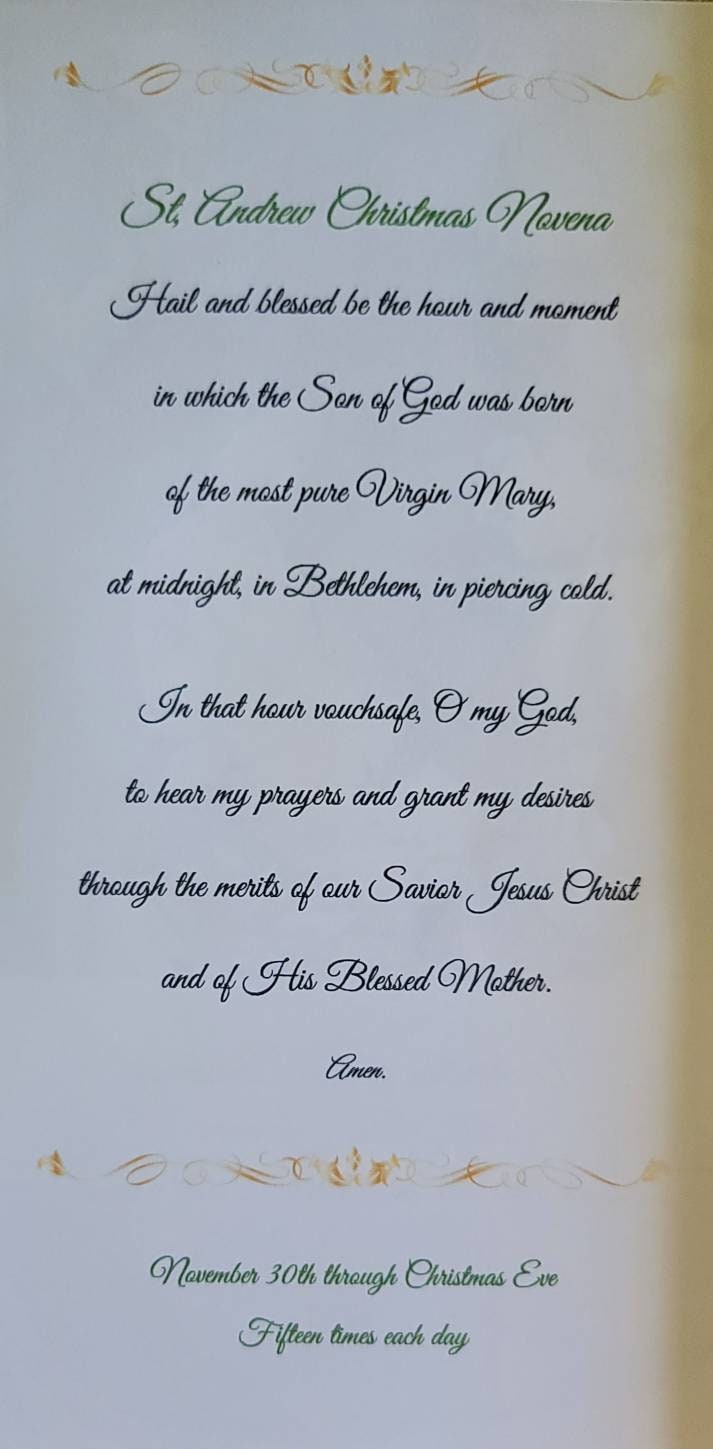 St Andrew Christmas Novena. St Andrew Advent Novena. Christmas - Etsy