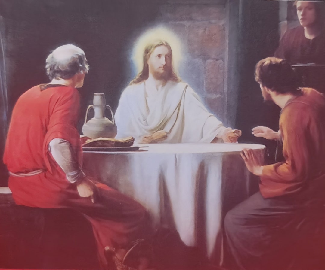 Supper at Emmaus Prayer Card, Holy Card, Devotional Card, Jesus Prayer ...