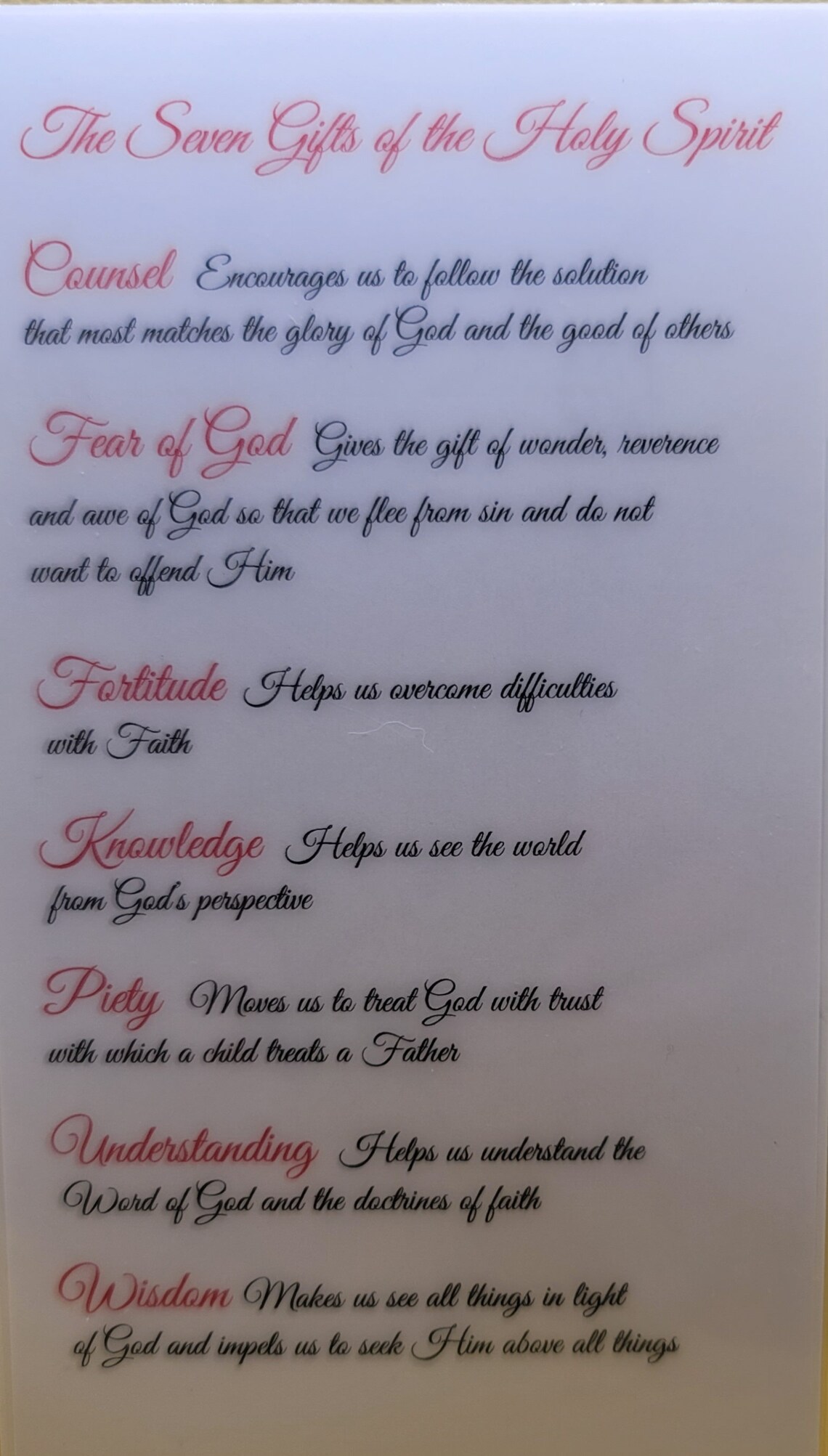 Pentecost Bookmark Catholic Prayer Card Holy Card Faith - Etsy