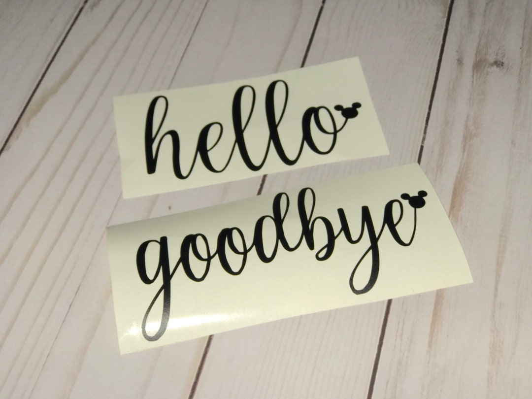 Disney Hello and Goodbye Decals, Disney Door, Disney Decal - Etsy