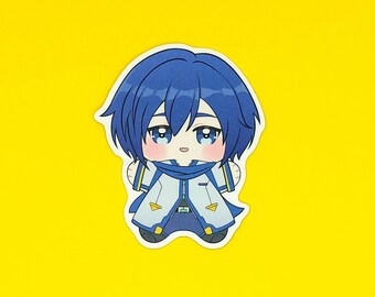 Kaito Vocaloid 3" Vinyl Laminated Sticker | Blue Kawaii Cute Anime Boy ...