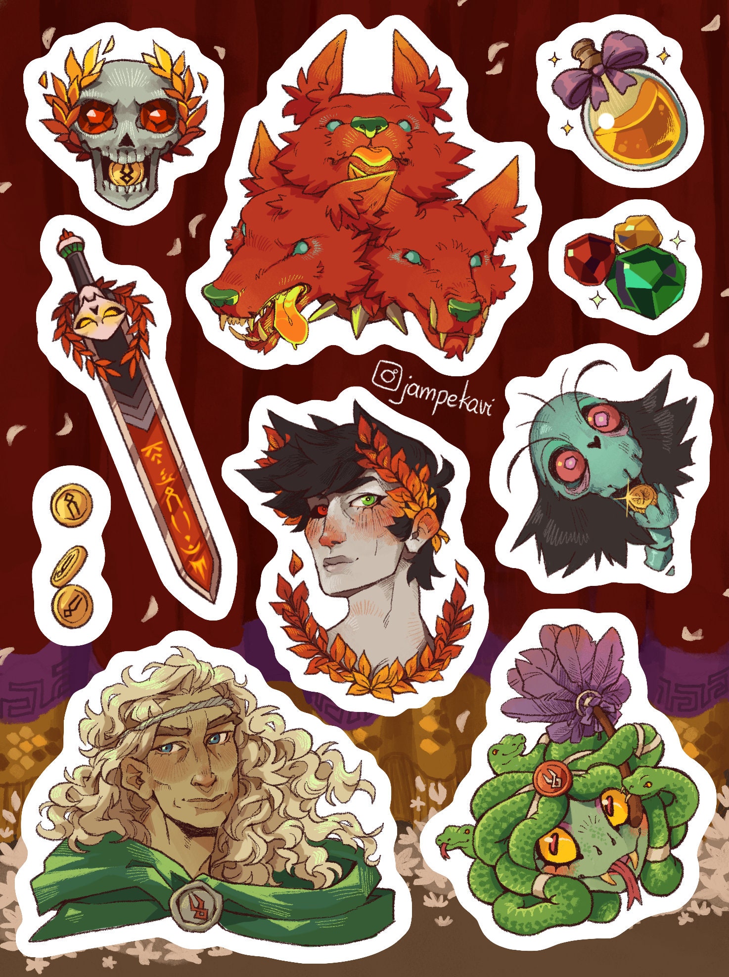 Hades Kiss Cut Sticker Sheet - 10 Stickers - Etsy