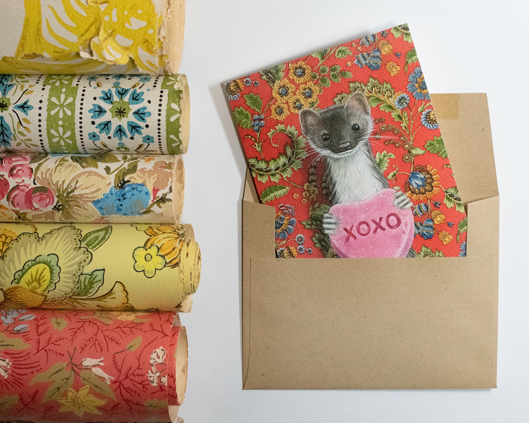 Valentine's Day Card - Weasel Card | Blank All Occasion Greeting Card ...