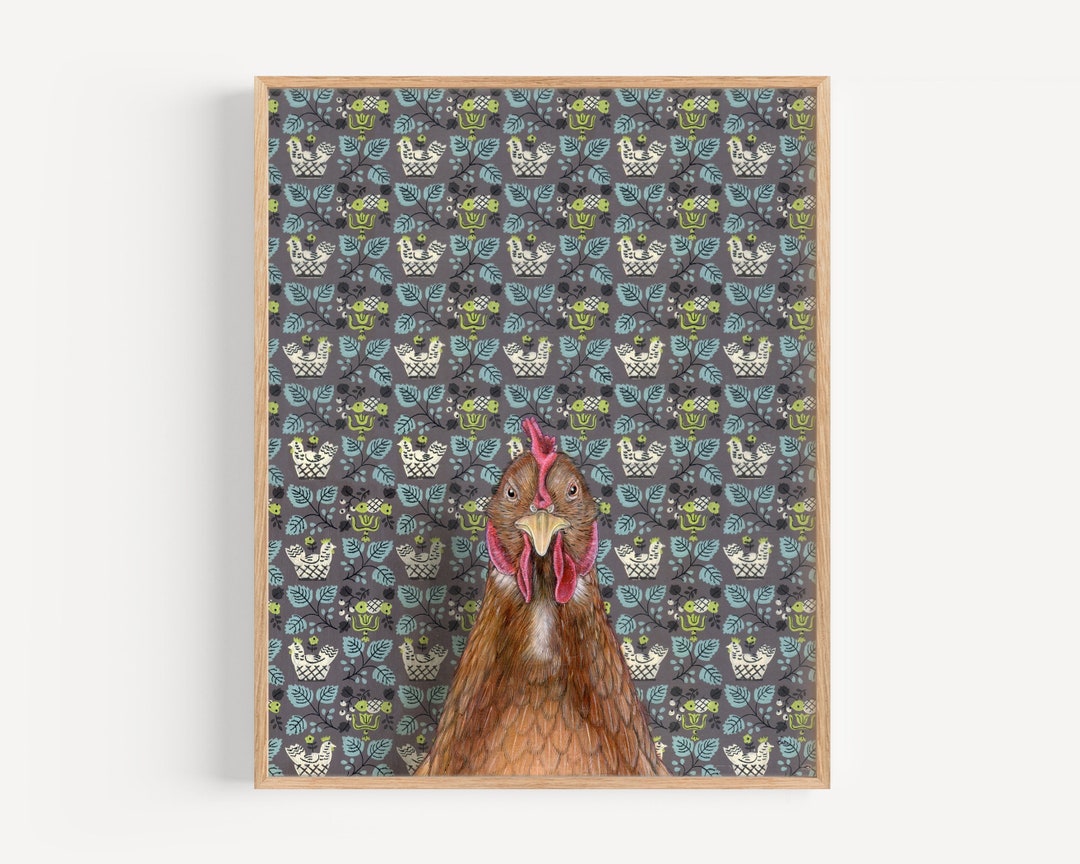 Chicken - Art Print | Vintage Wallpaper Art, Home Decor, Special ...