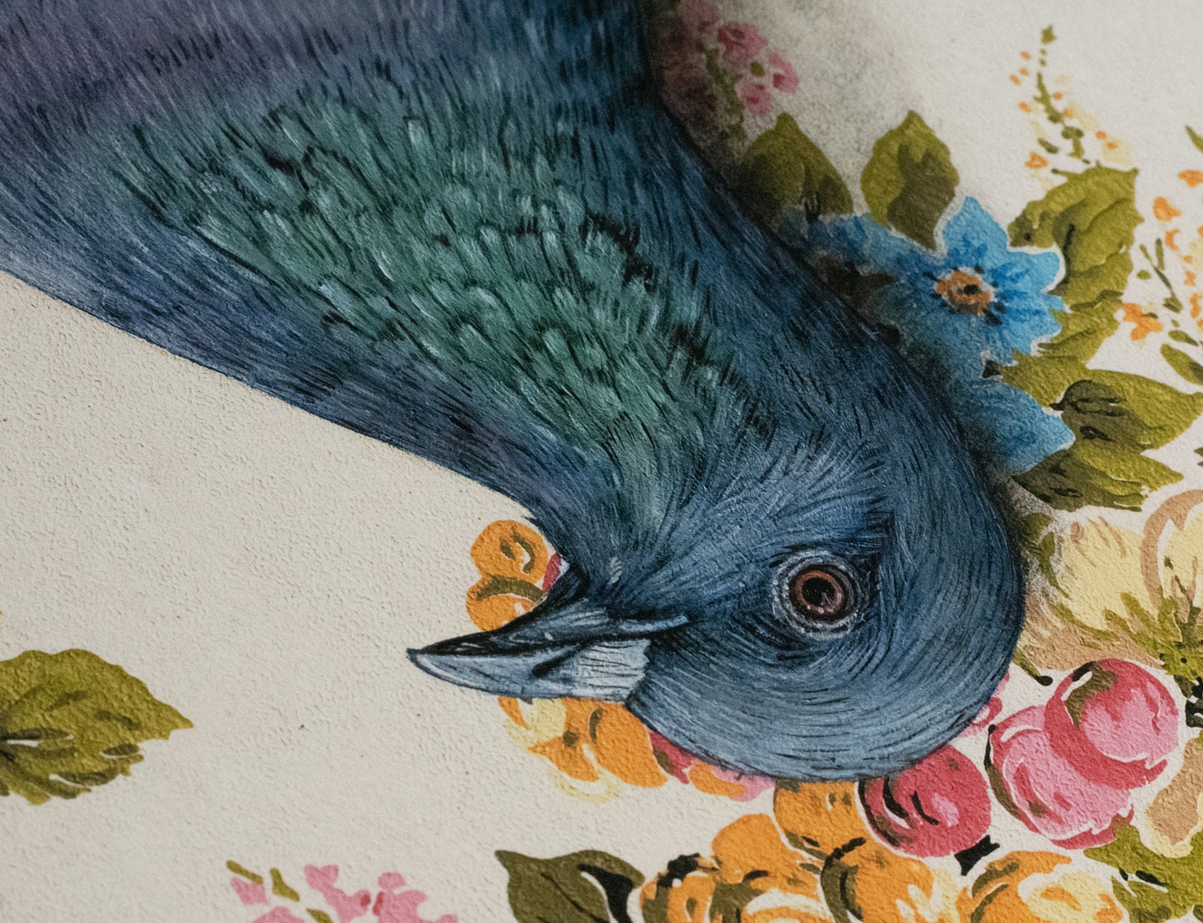 Pigeon Art Print Bird Painting Nursery Wall Decor Floral - Etsy