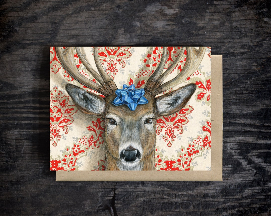 Holiday Deer Note Card | Blank All Occasion Greeting Card | A2 ...