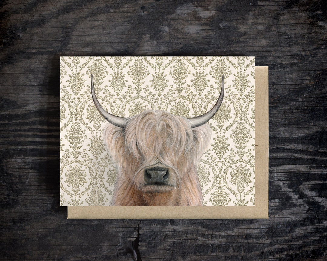 Highland Cow Note Card | Blank All Occasion Greeting Card | A2 ...