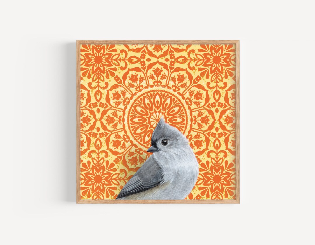 Tufted Titmouse - Art Print | Vintage Wallpaper Art, Home Decor ...