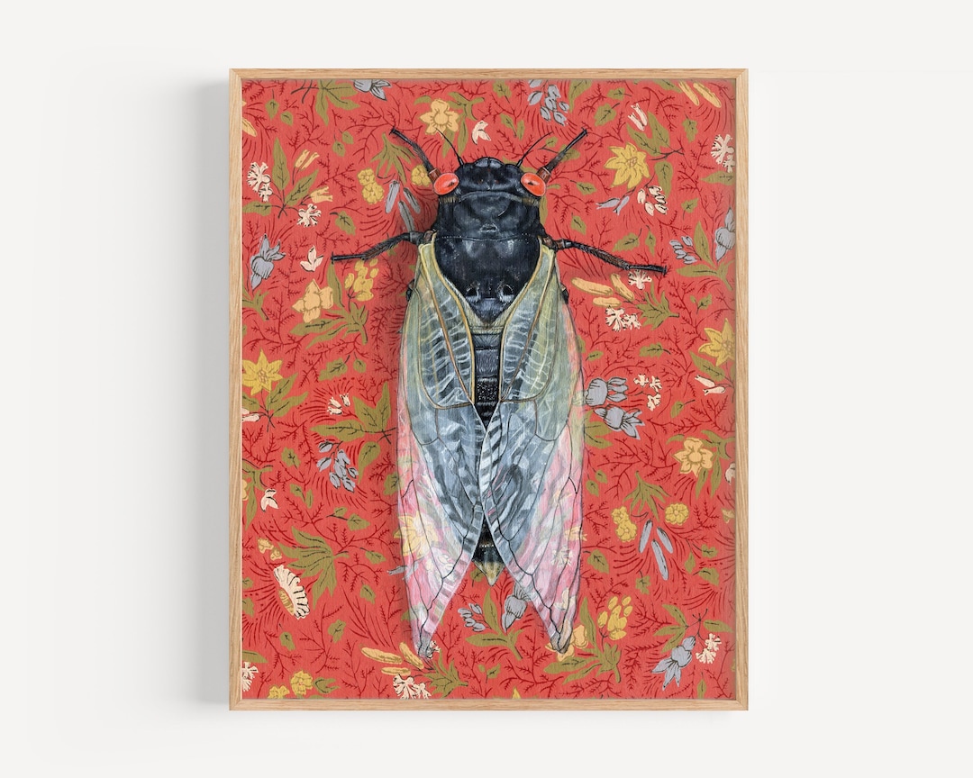 17 Year Cicada Art Print | Oil Painting Reproduction Colorful Wallpaper ...