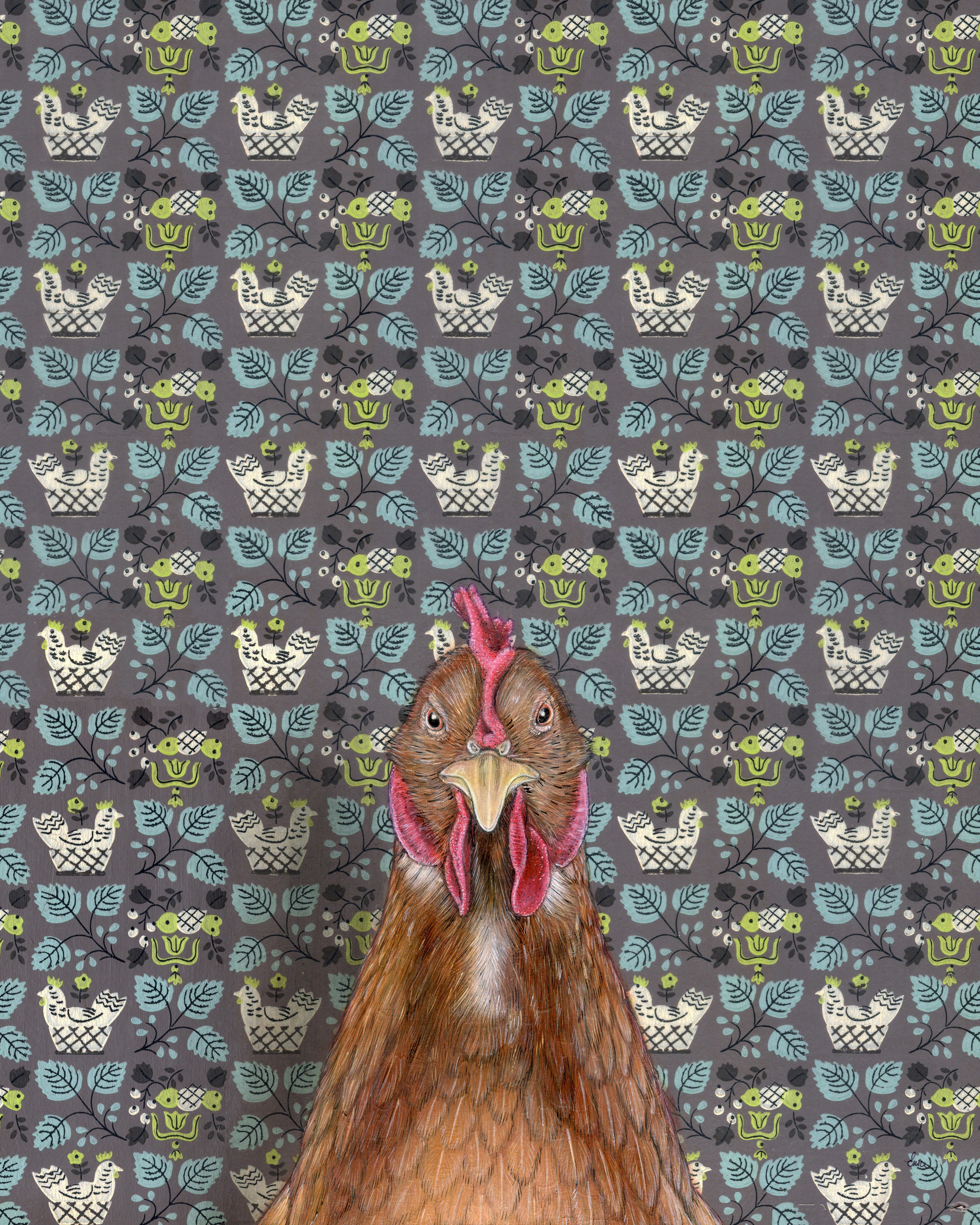 Chicken Art Print Vintage Wallpaper Art Home Decor - Etsy