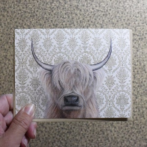 Highland Cow Note Card | Blank All Occasion Greeting Card | A2 ...
