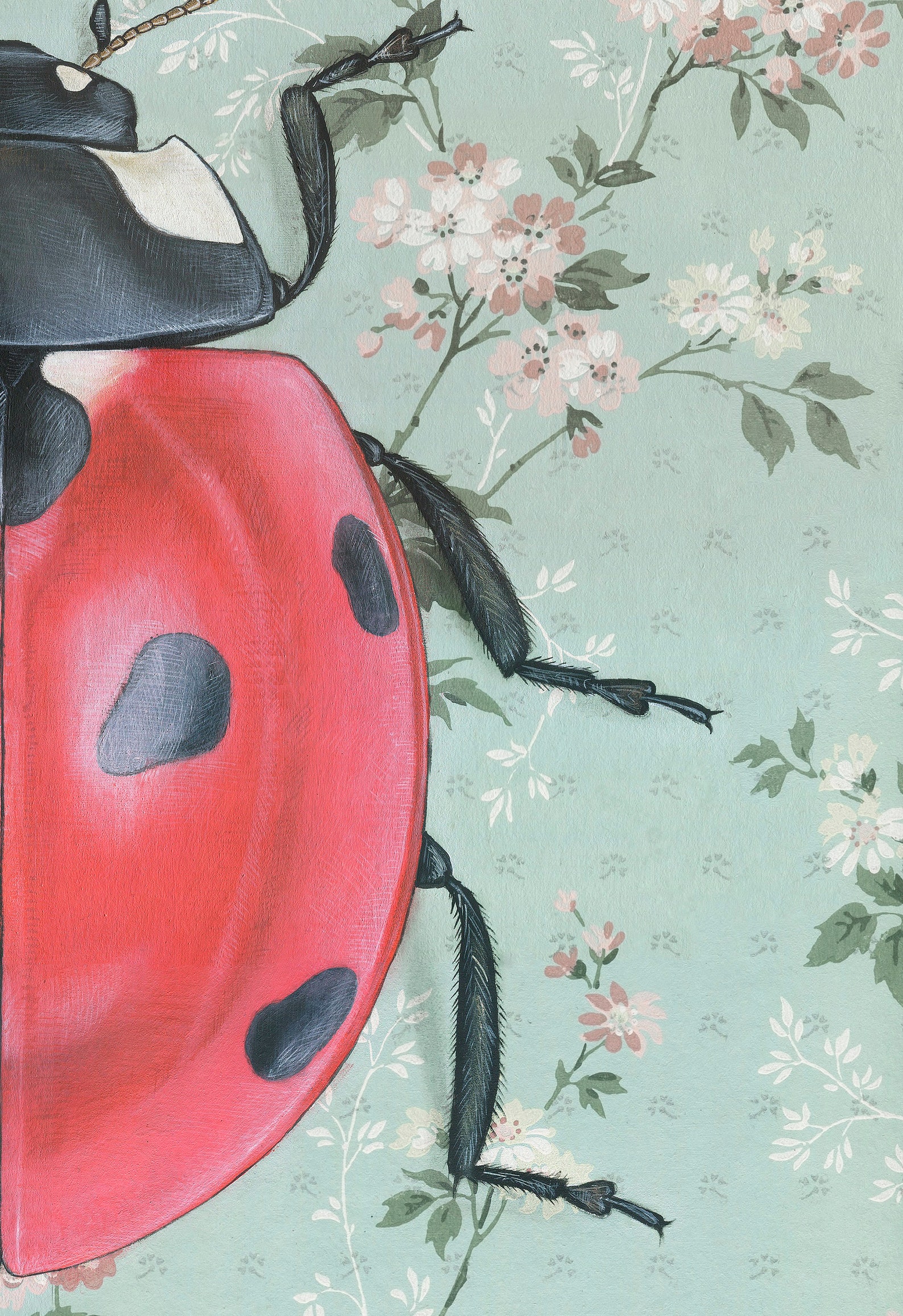 Ladybug Beetle - Art Print | Painting Reproduction, Vintage Wallpaper ...