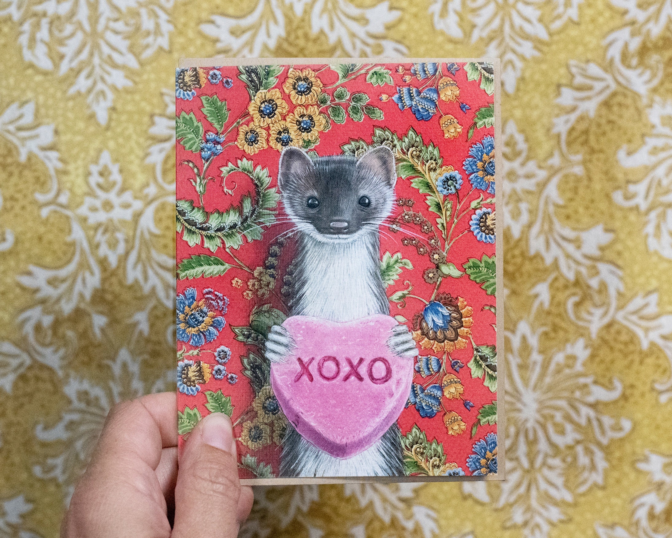 Valentine's Day Card Weasel Card Blank All Occasion Greeting Card, A2 ...