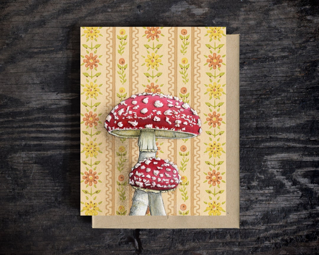Toadstool Note Card | Blank All Occasion Greeting Card | A2 Stationary ...