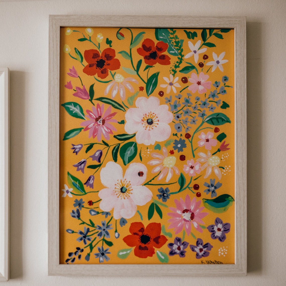 Yellow Floral A3 Print - Etsy