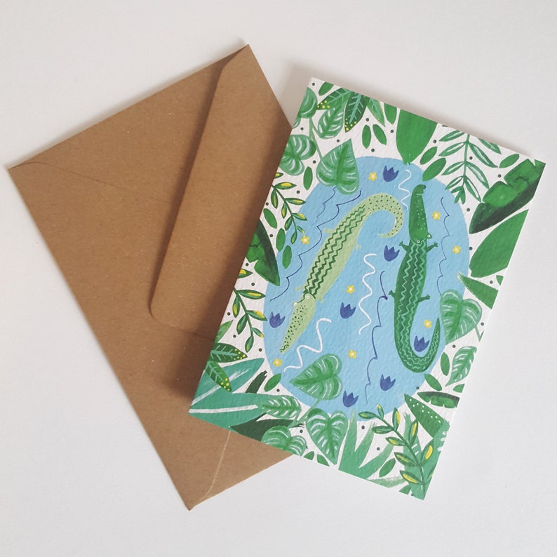 Crocodile A6 Card | Etsy