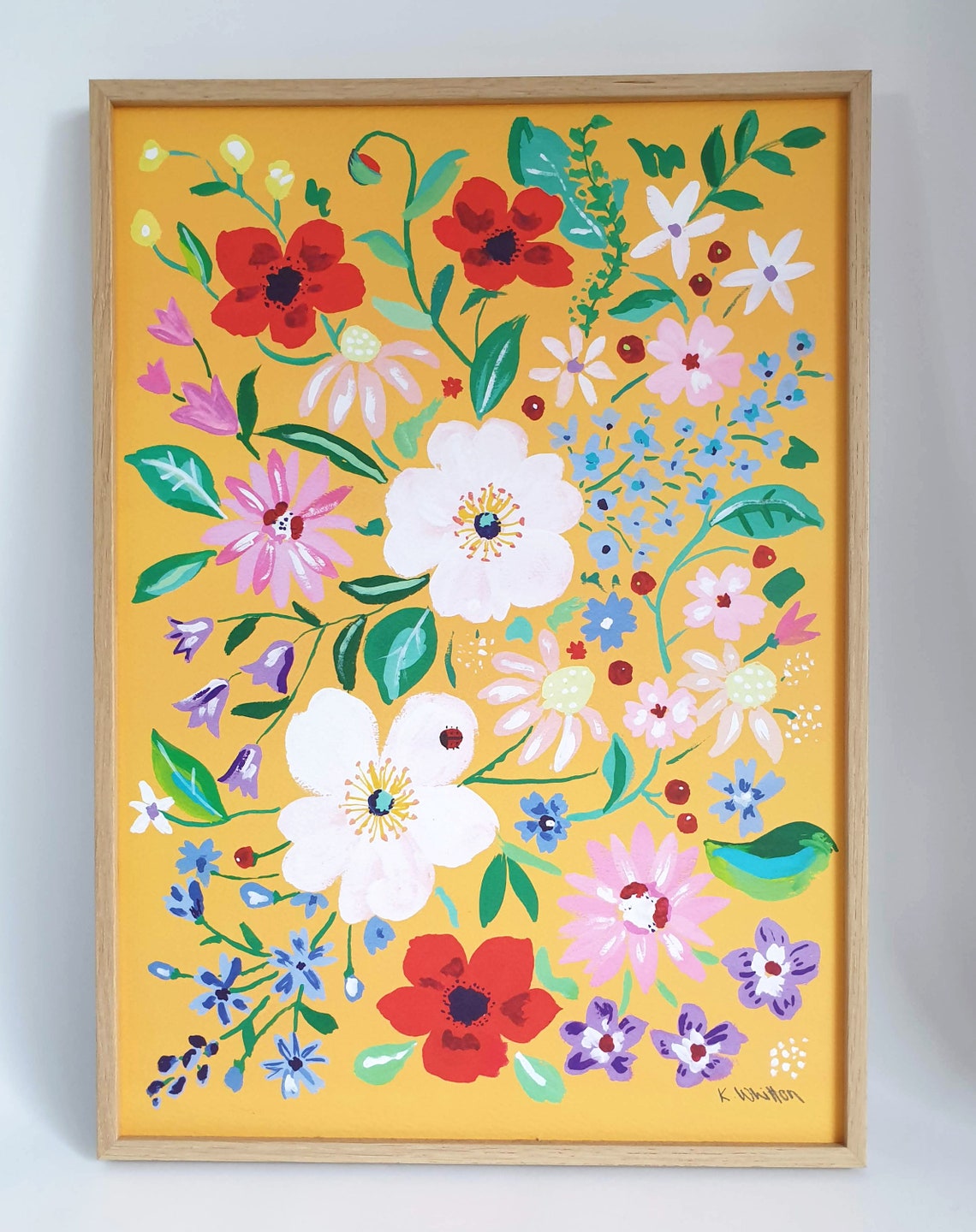 Yellow Floral A3 Print - Etsy