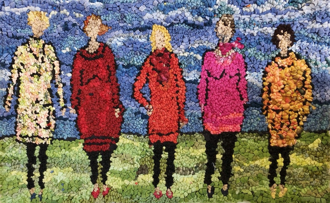 Rug Hooking Pattern - Modern Woman - 14 X 22 on Linen - Etsy