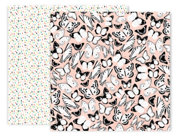 Pink Paislee 5th and Monaco Paper 4 12x12 Scrapbook Paper - Etsy