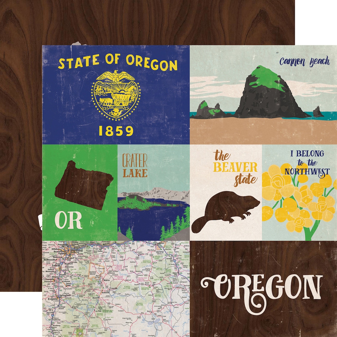 Echo Park - Stateside - Oregon 12x12 Scrapbook Paper - Etsy