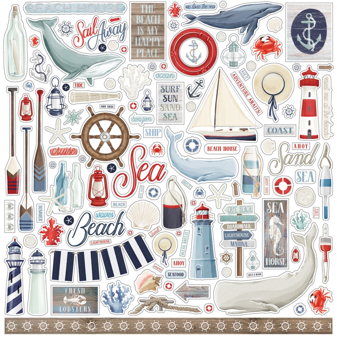 Carta Bella by the Sea Element Stickers - Etsy