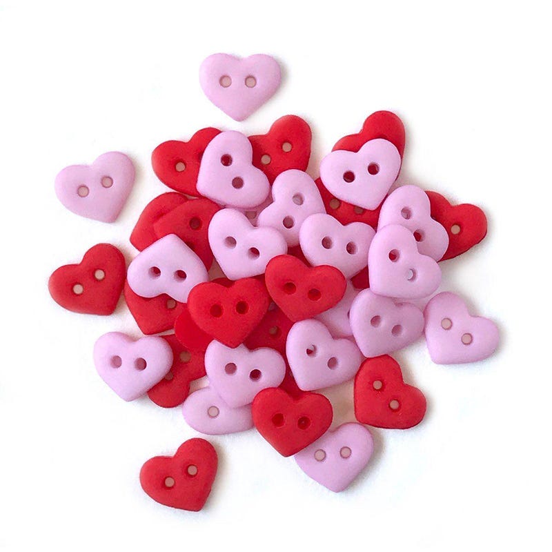 Tiny Heart Buttons - Etsy